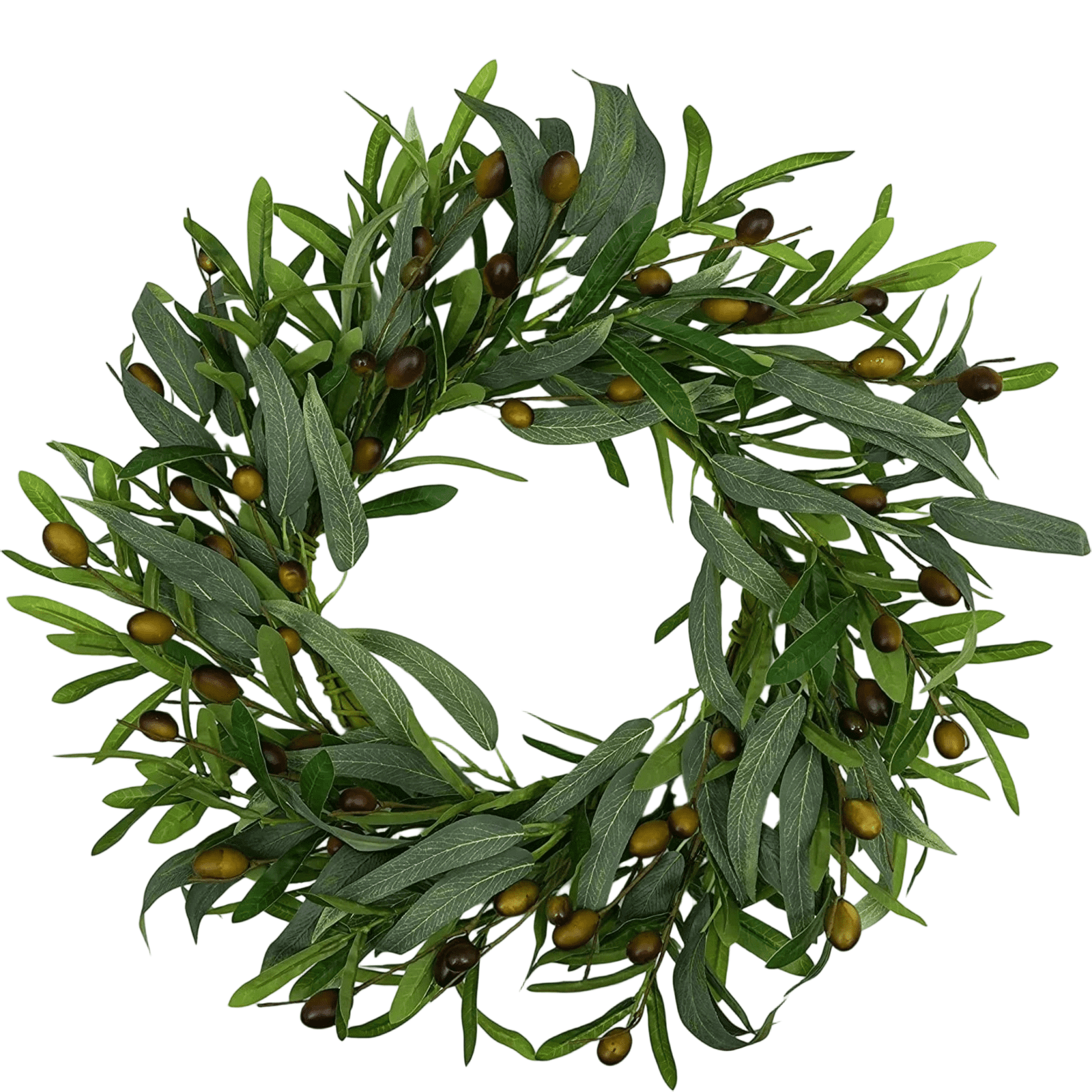 20 Inches Artificial O Wreath With O Leaves And Berries 3D Design For ...