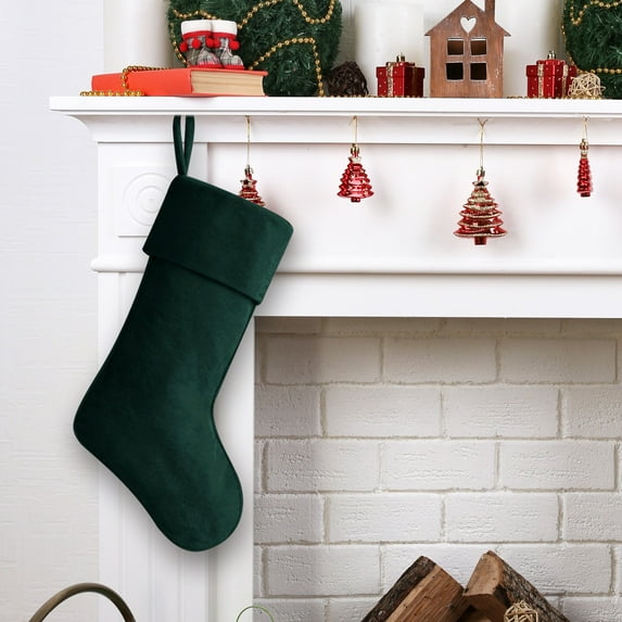 20 Inches Christmas Stocking Personalized Soft Velvet Hanging Burgundy ...