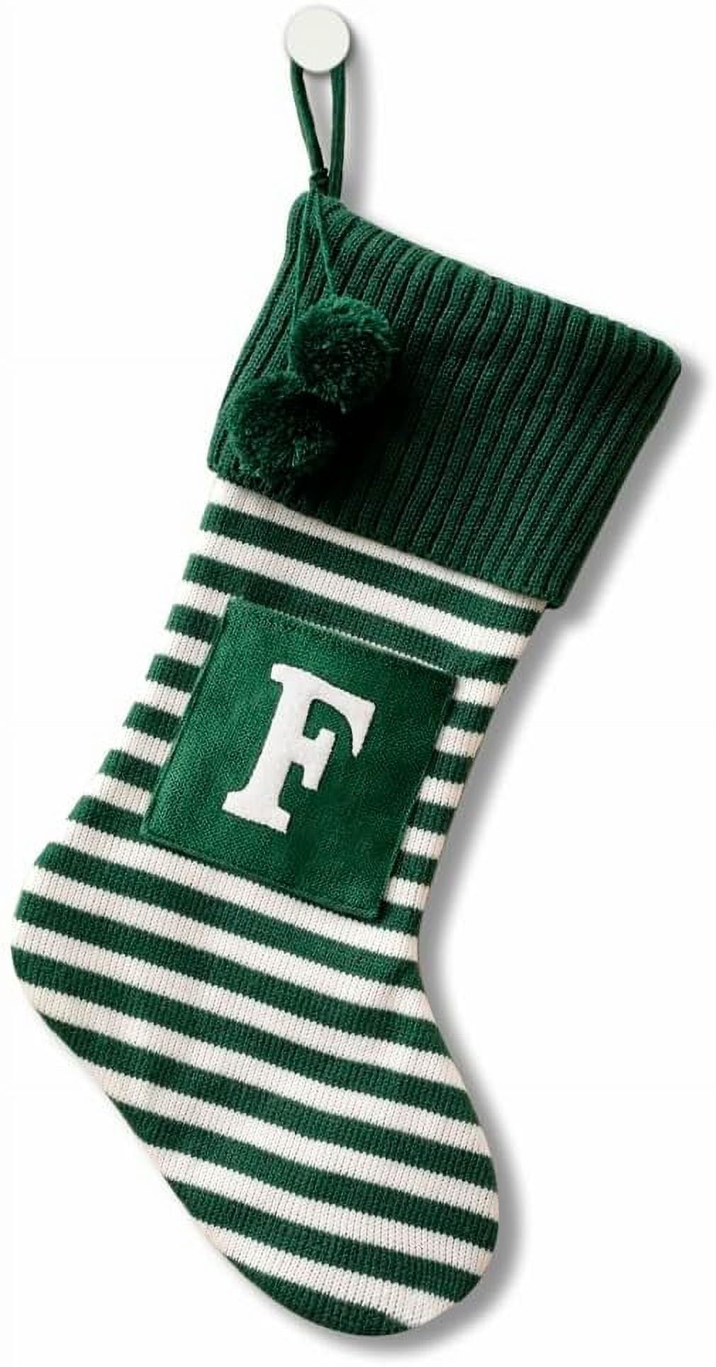 20 Inches Initial Christmas Stocking Monogram Striped Christmas ...
