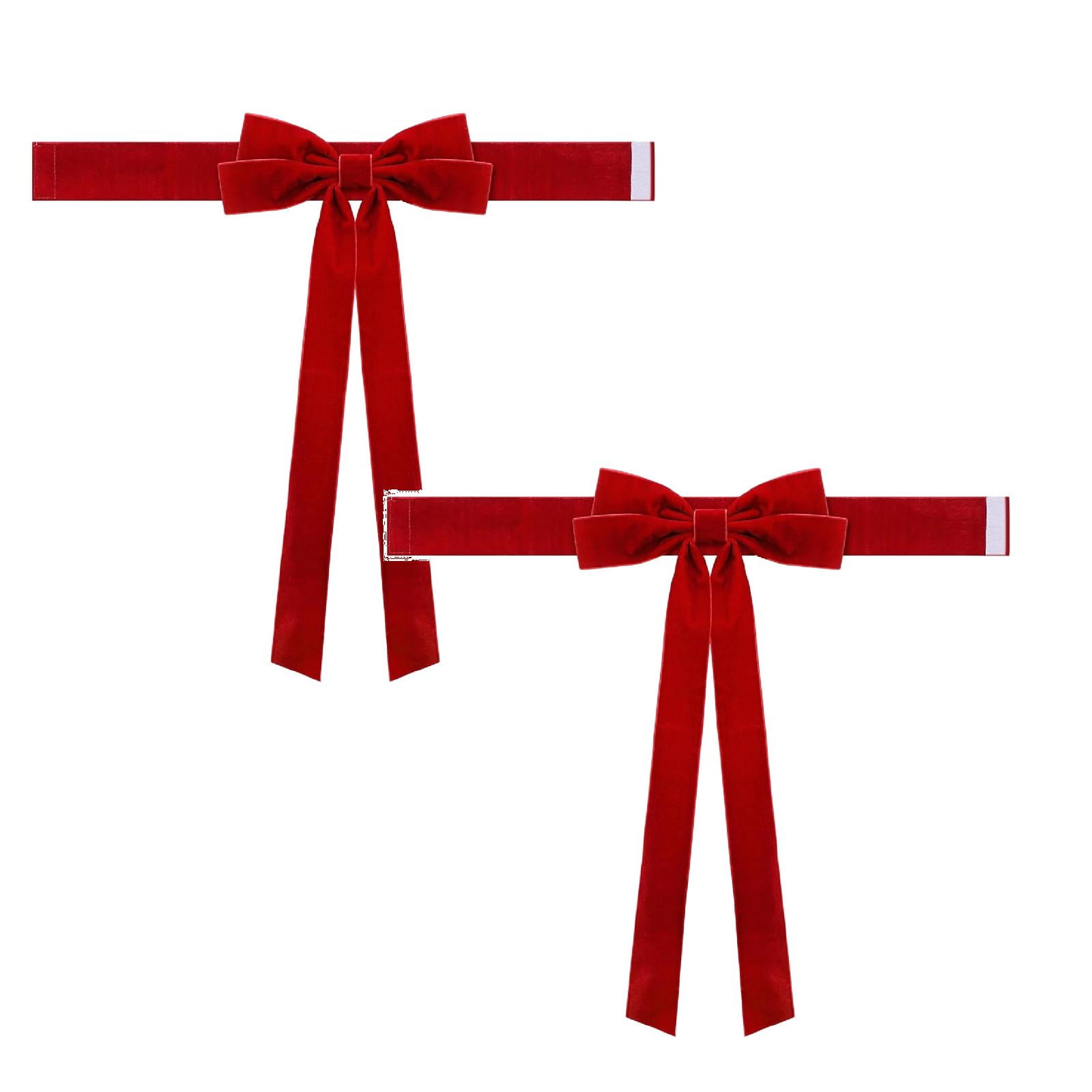 20 Inches Large Velvet Bows Christmas Tree Topper Decor, Big Red Bow ...