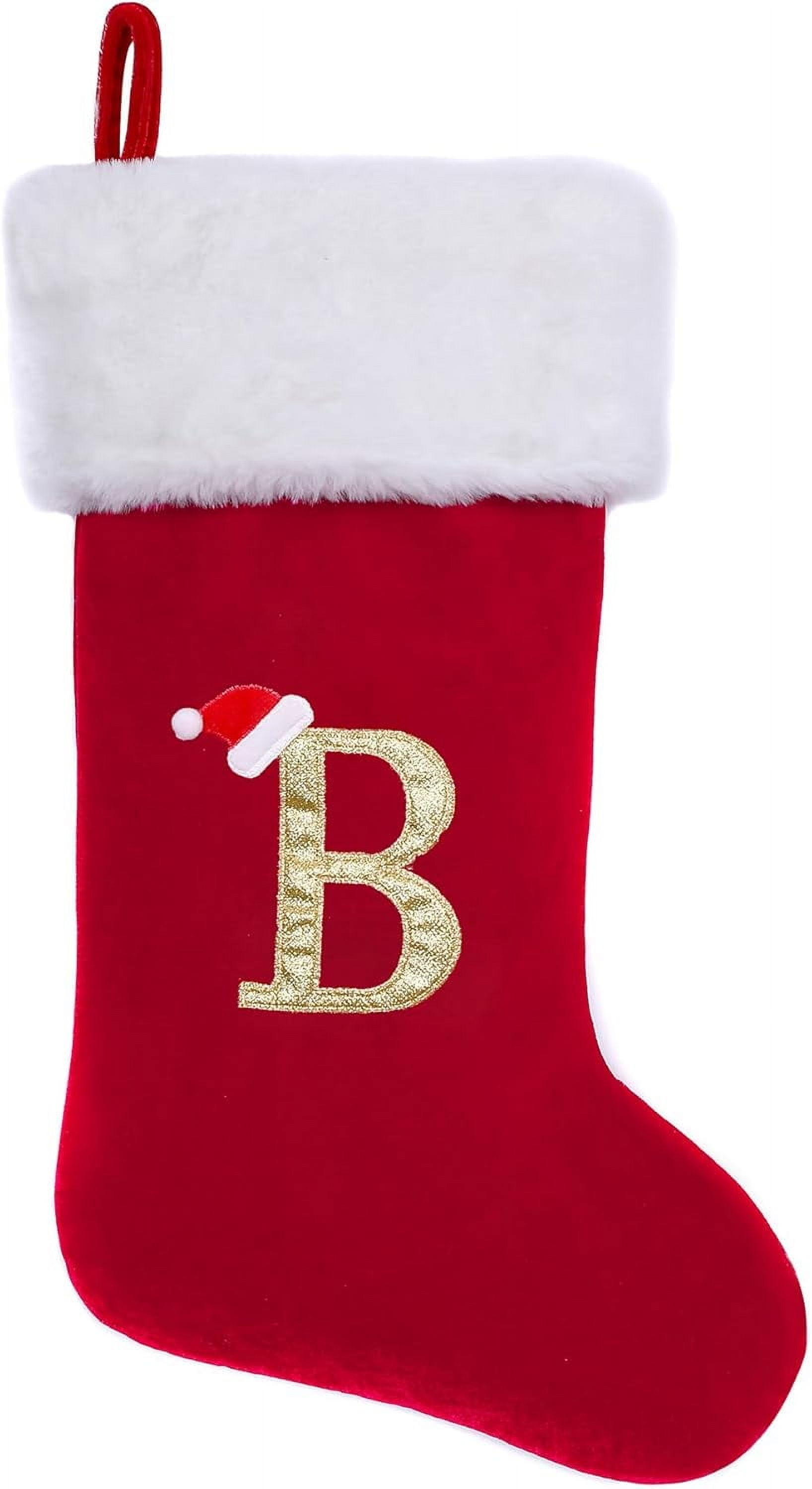 20 Inches Red Velvet with White Super Soft Plush Cuff Monogram Initial ...