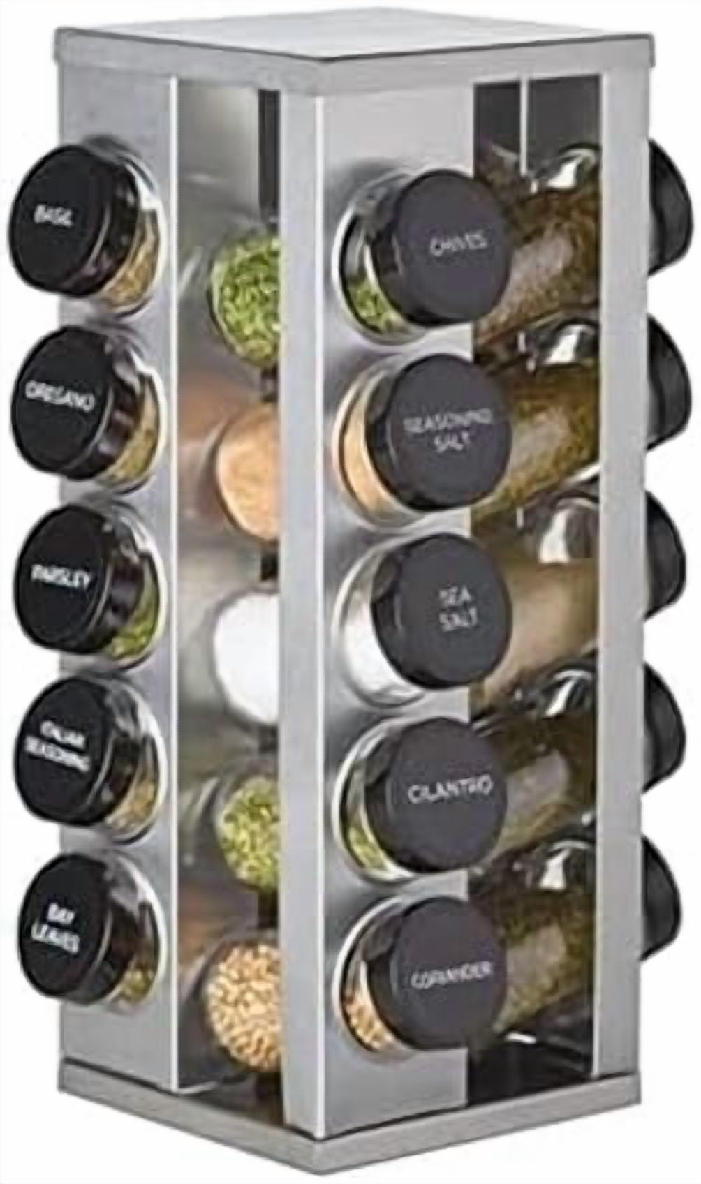 20 Jar Heritage Revolving Countertop Spice Rack Organizer with Spices ...