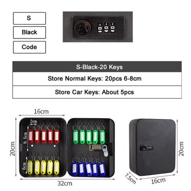 Key Storage Lock Box, Combination Lock Box, Wall Mounted Lock Box Black ...
