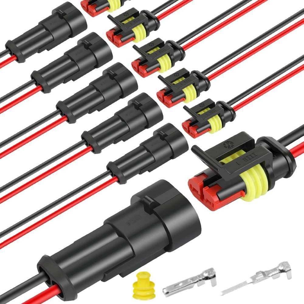 20 Kits 2 Pin Connector Automotive Electrical Connectors 2 Wire ...