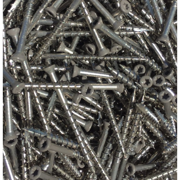 20 LBS GRAY 305 STAINLESS STEEL 2 1/4" Finish Trim Star Drive 15 DECK ...