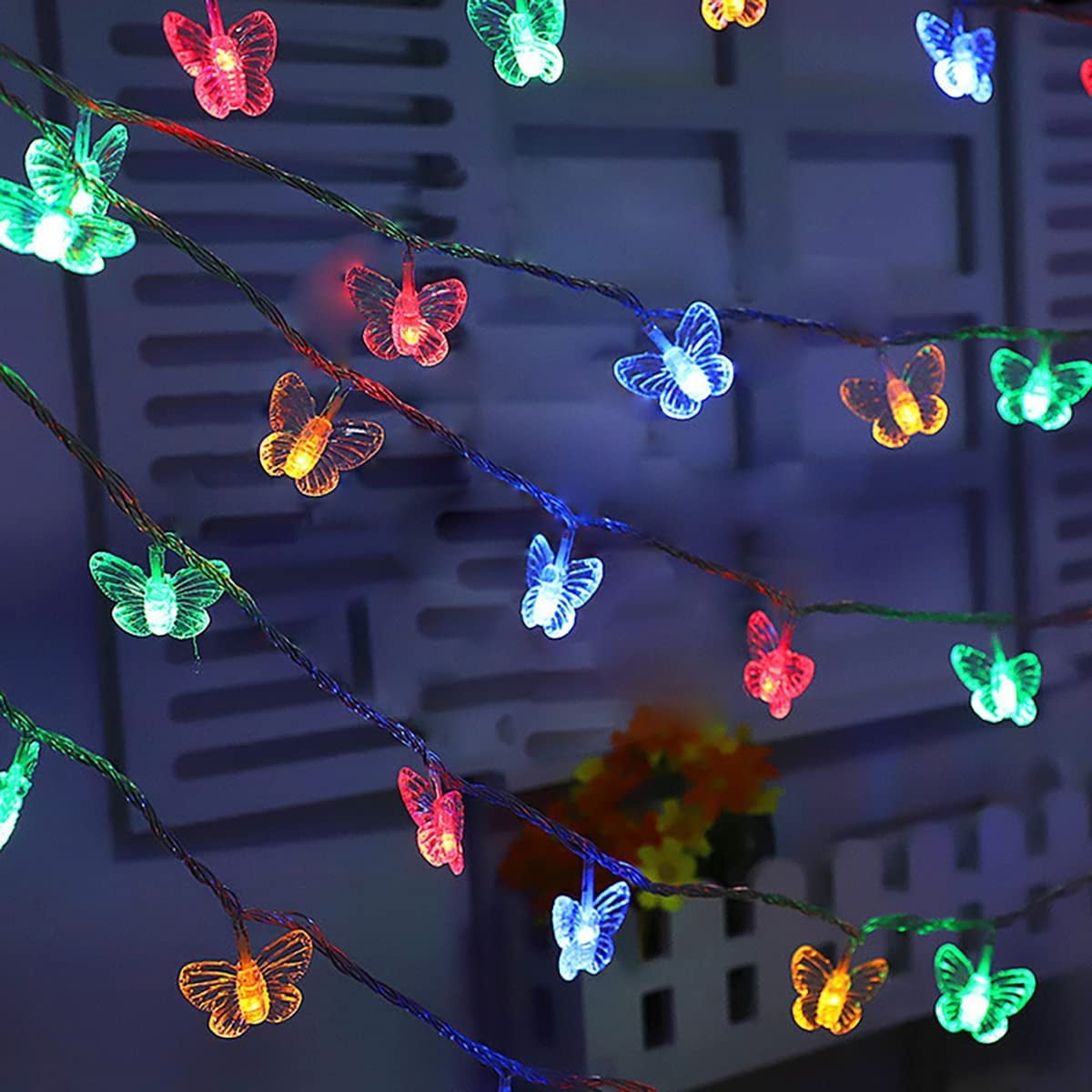20 LED Butterfly String Lights, 9.84ft/3 Meter Battery Powered Colorful ...