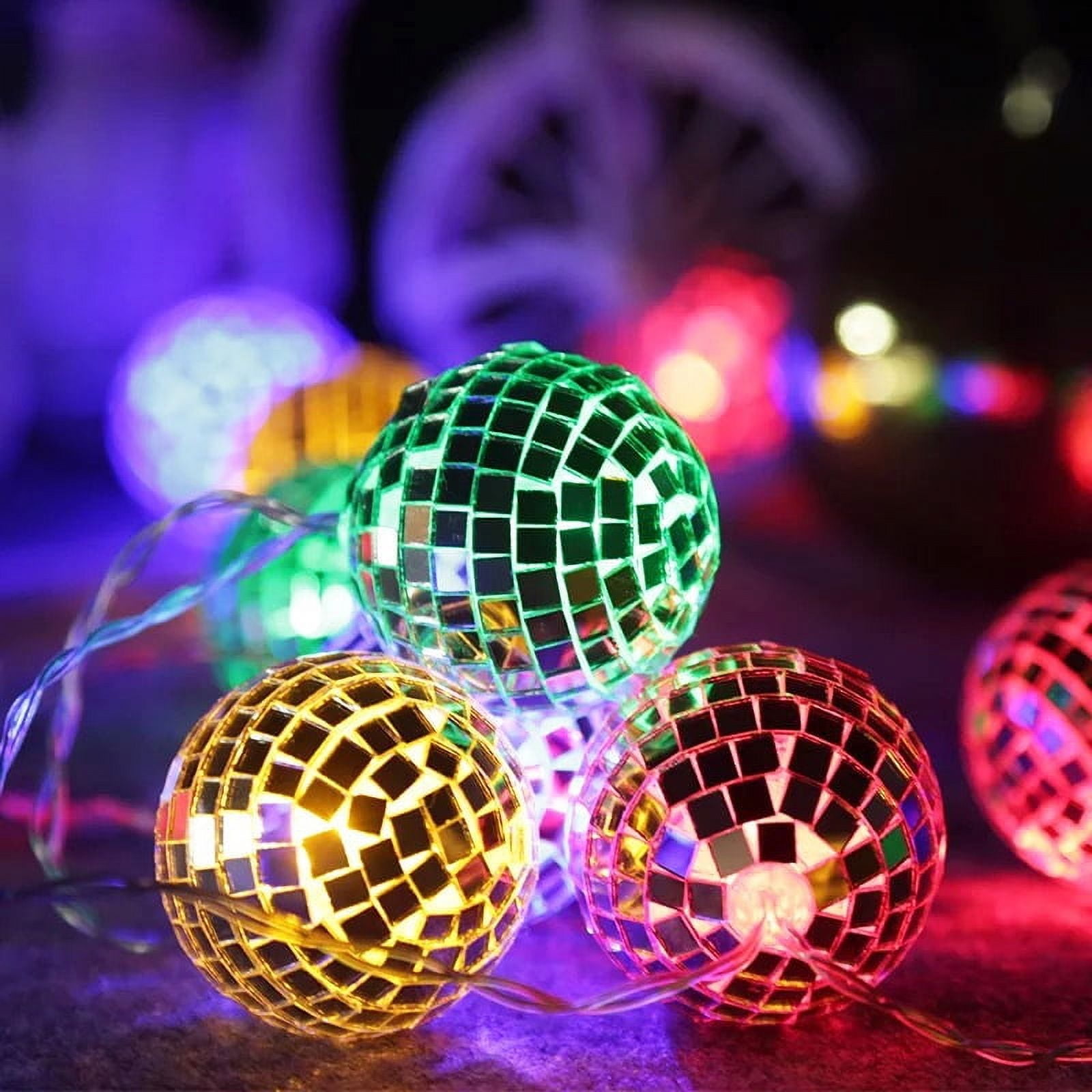 20 LED Disco Ball Mirror LED Party String Light Christmas Lanterns for ...