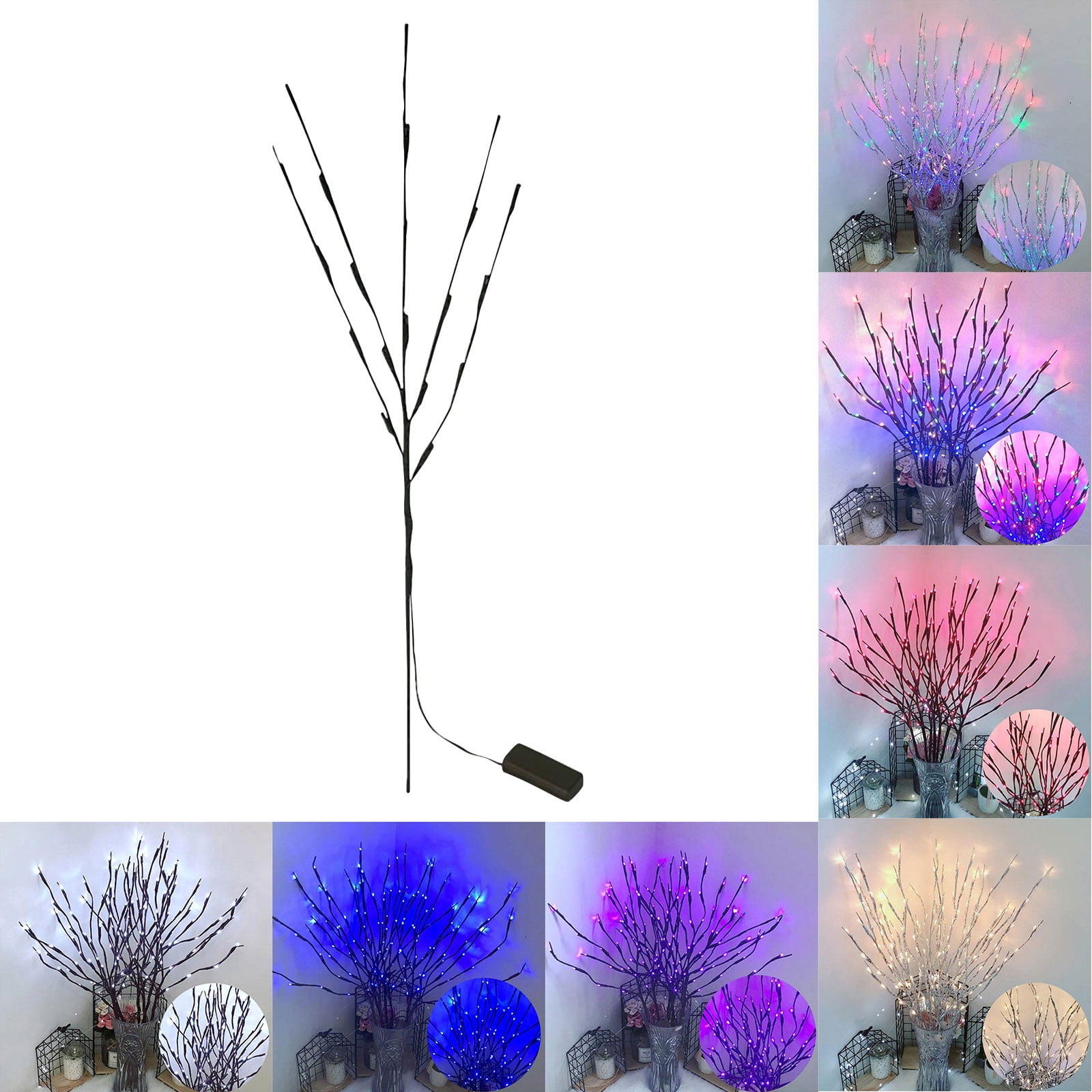 20-LED Lighted Branches, Battery-Powered for Christmas, Easter, Wedding ...