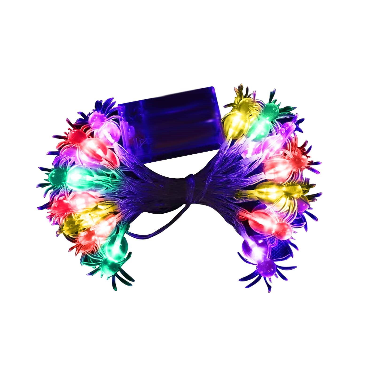 20 LED Purple Spider String Lights with Timer - Total Battery Powered ...
