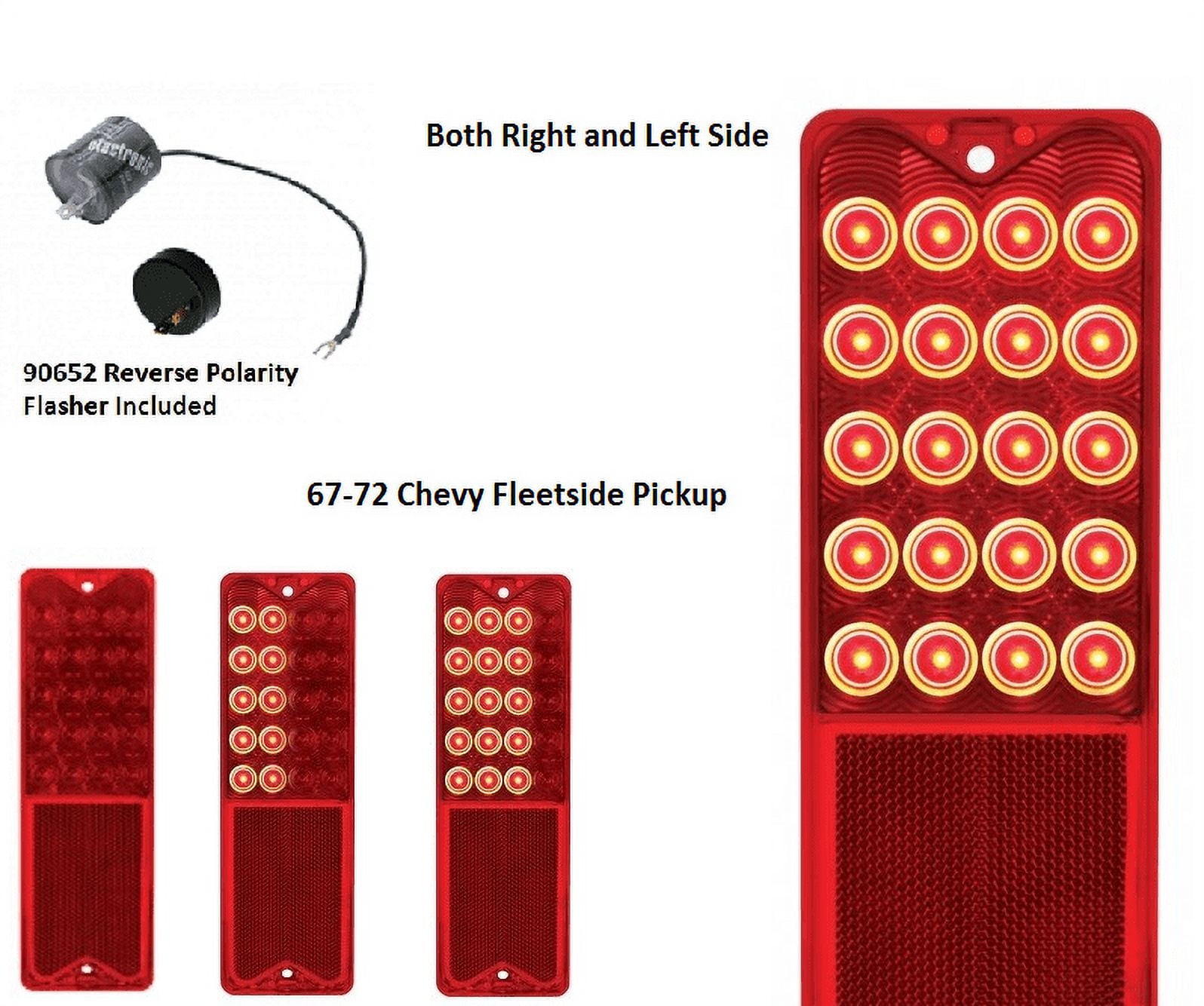 20 LED Sequential Tail Light Assembly For 1967-72 Chevy & GMC Fleetside ...
