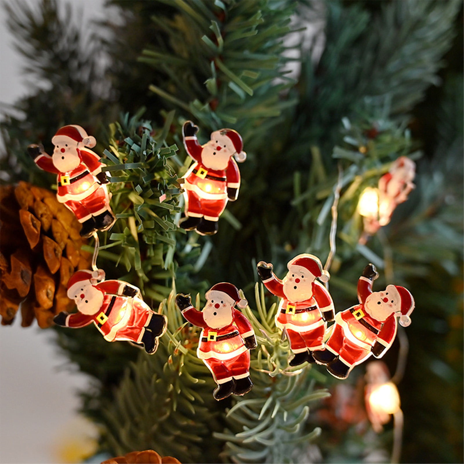 20 LED Warm Color Christmas Decoration Lights String Santa Claus ...