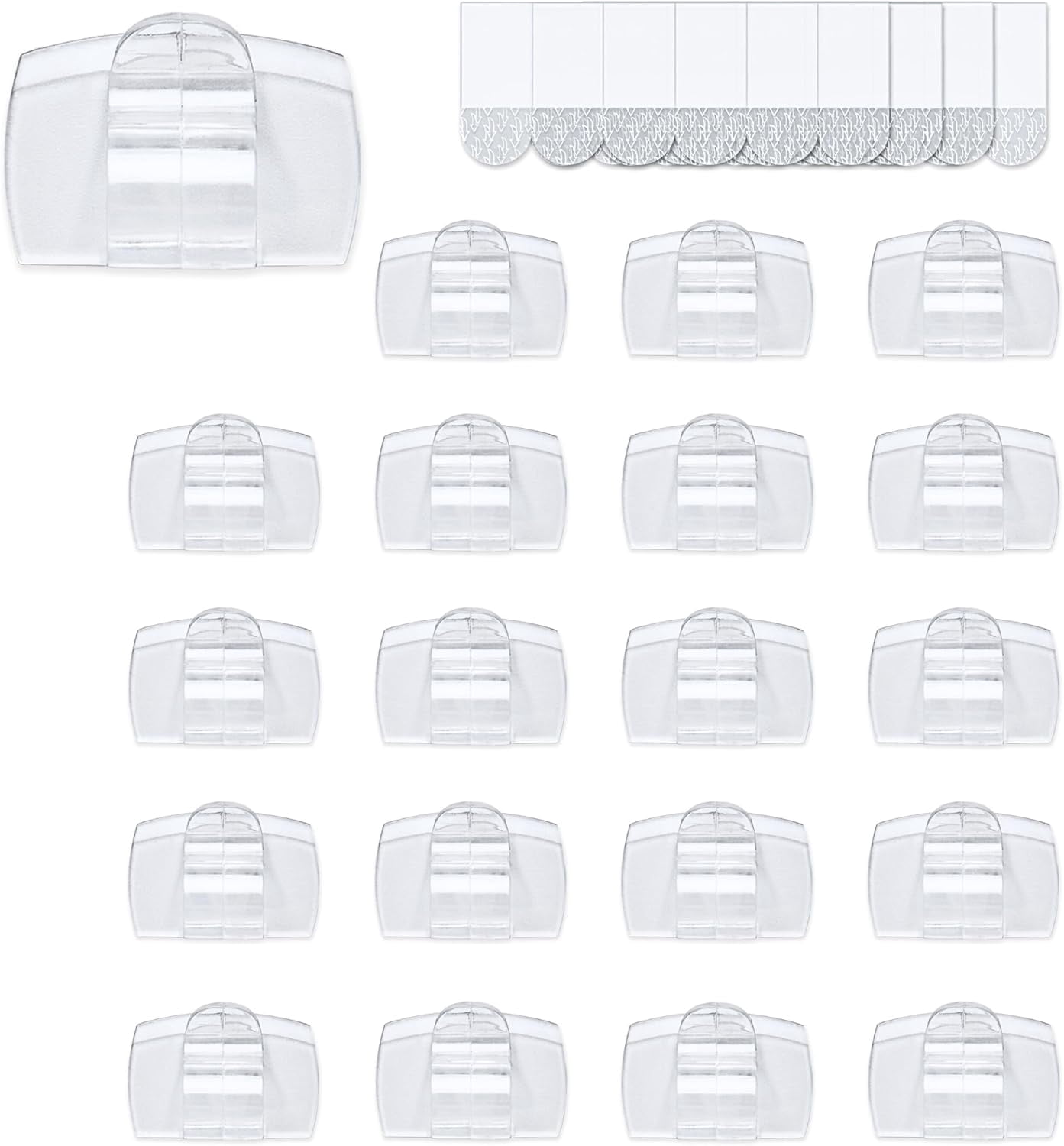 20 Large Clips+28 Strips, Indoor Large Clear Cord Clips with Adhesive ...