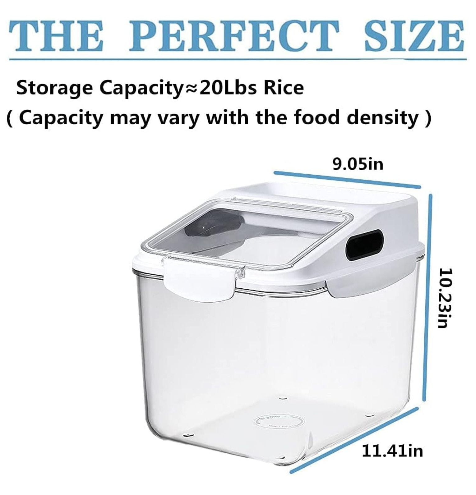20 Lb Rice Storage Container,Airtight Pet Food Storage Container with ...