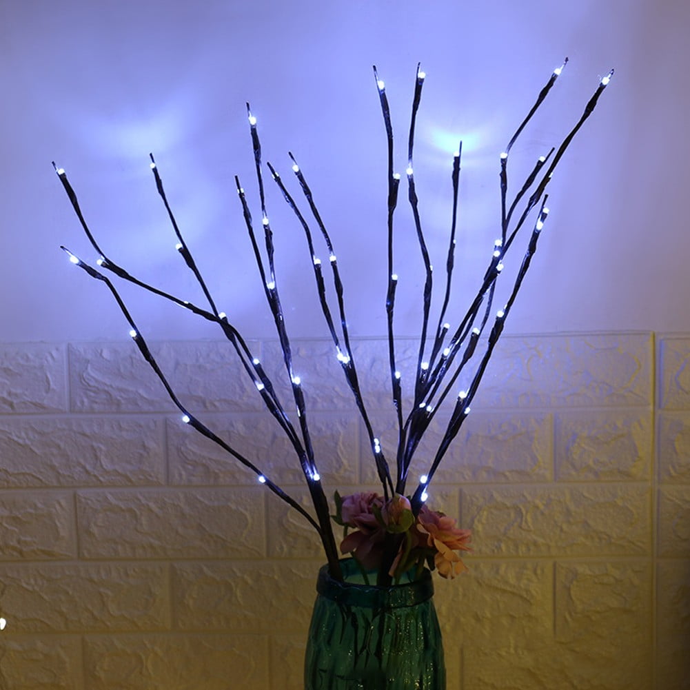 20 LED Branch Tree Light Battery Powered Decor Willow Twig Branch ...