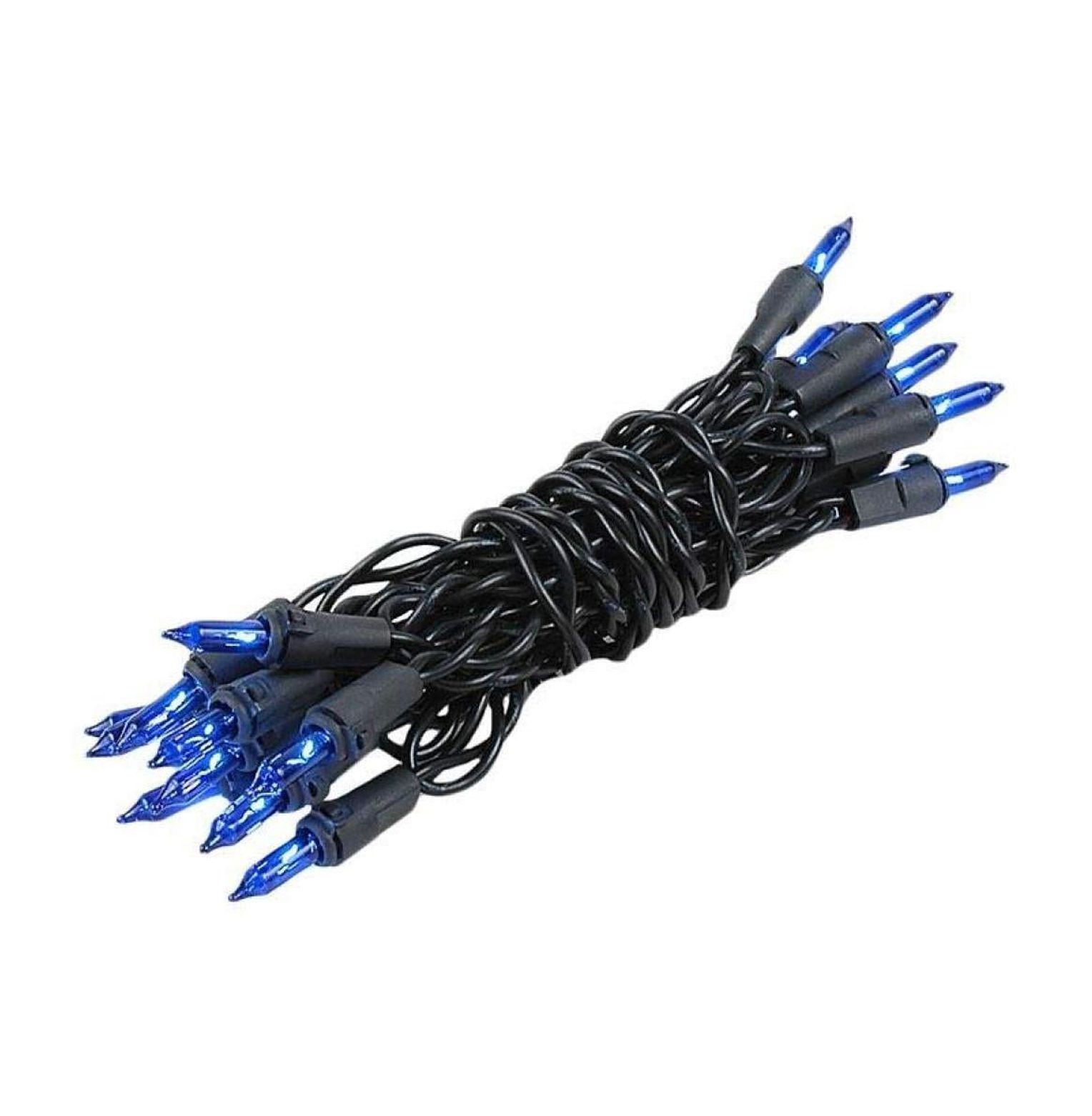20 Light Blue Christmas Craft Mini Light Set, Non-Connectable, Black ...