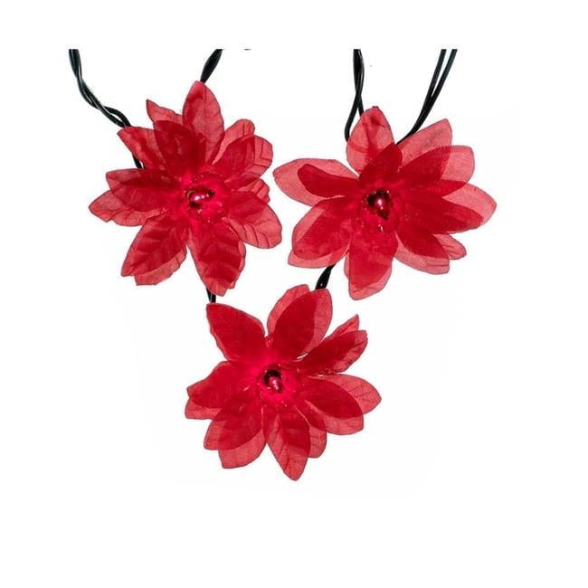 20-Light Red Poinsettia Light Set - Walmart.com