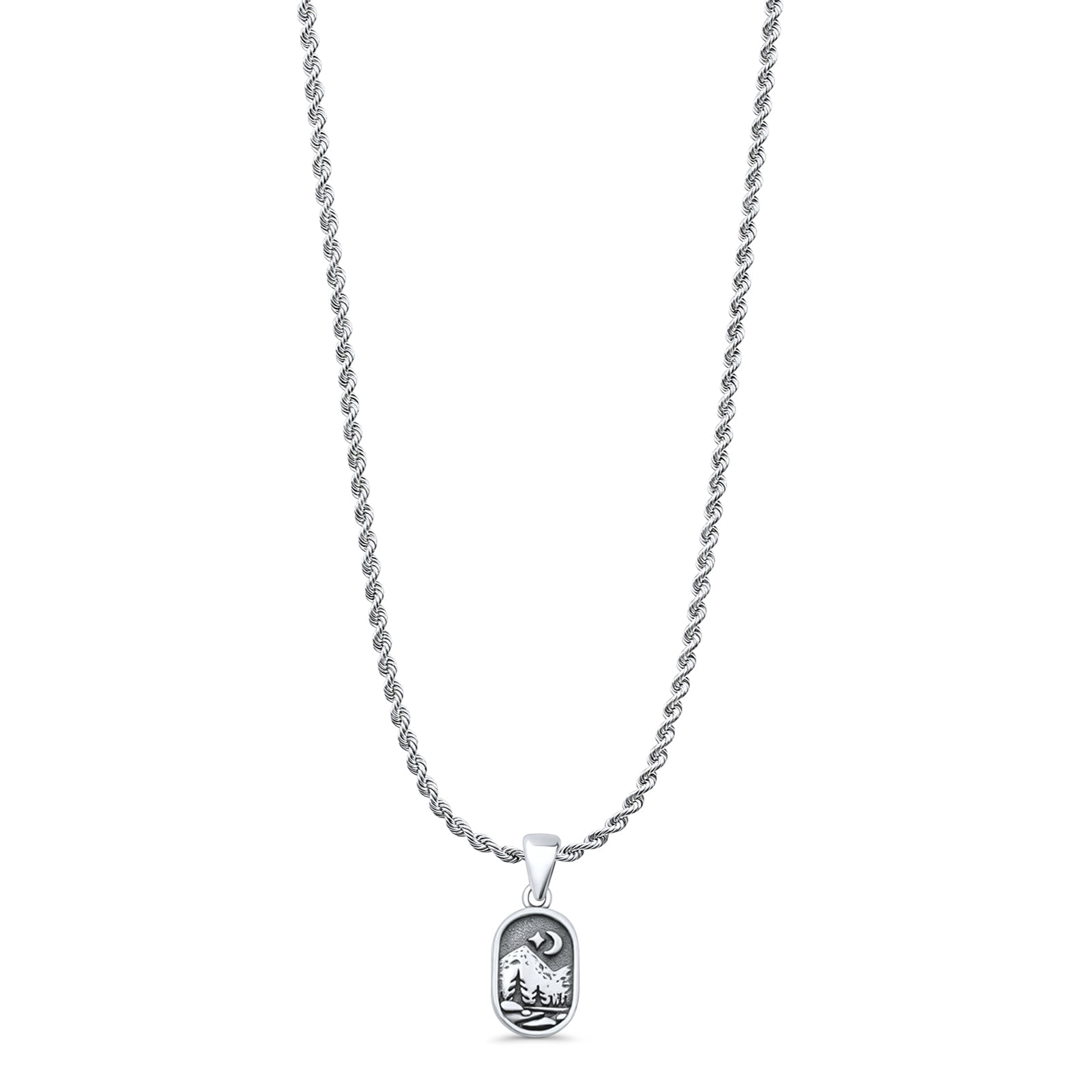 20" Long 1.1mm Rope Chain- Nature Pendant Necklace Oxidized Vintage ...