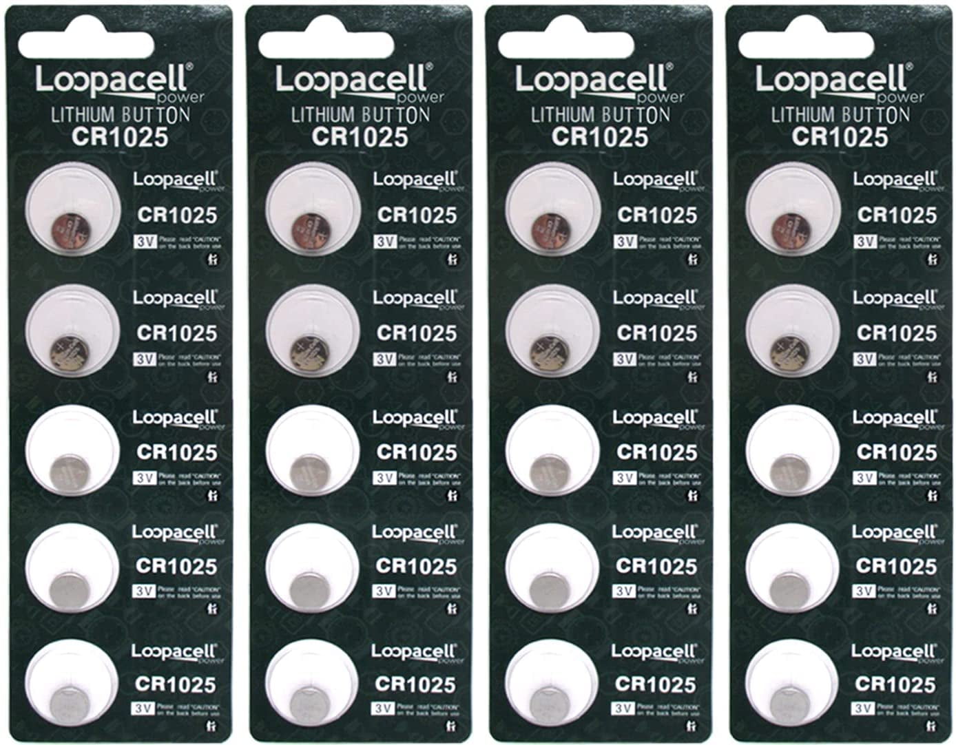 20 Loopacell CR1025 DL1025 ECR1025 5033LC 3 Volt Lithium Button Cell ...