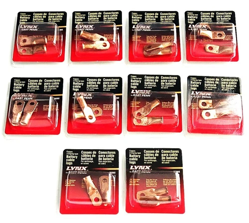 20 Lynx Deka Copper Battery Cable Lugs Crimp Type Ring Terminals 4 ...