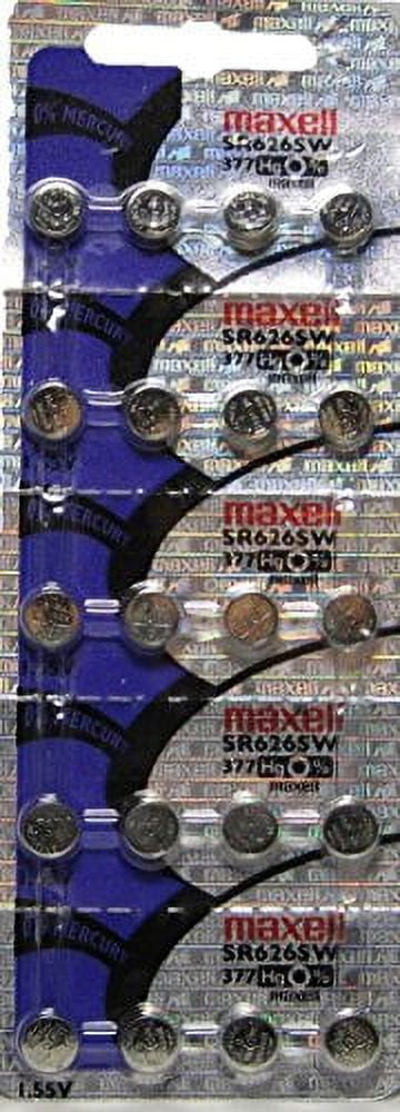 20 Maxell 377 SR626SW AG4 Batteries, New hologram packaging - Walmart.com