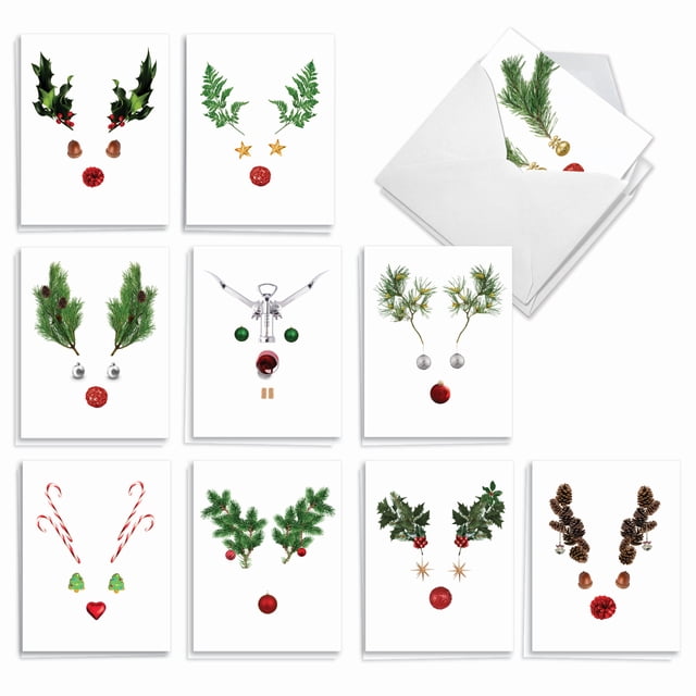 20 Merry Christmas Note Cards Pack (10 Designs, 2 Each) - Abstract ...