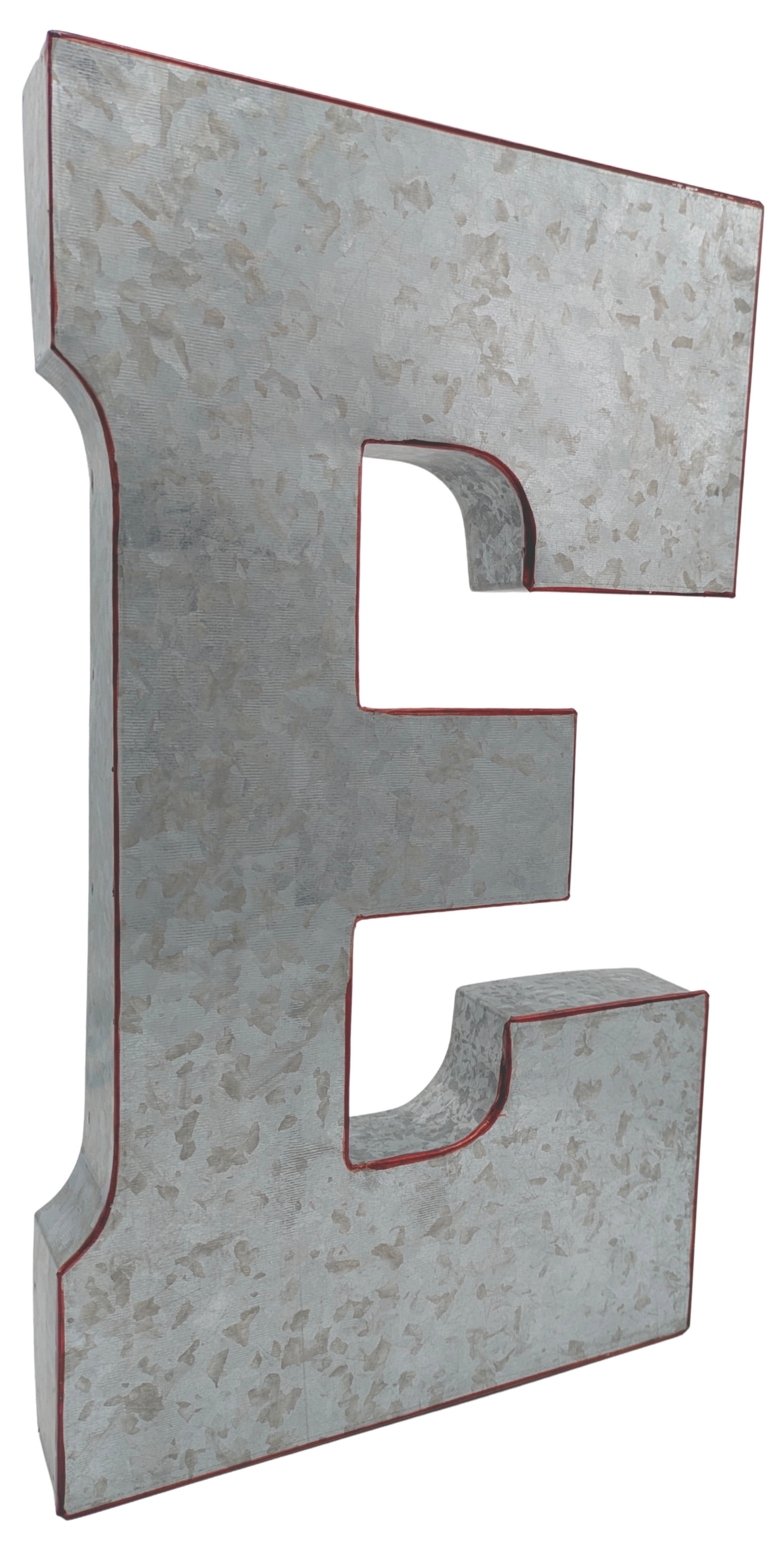 Huge 20" Metal Letter "E" Wall Decor, Silver with Rusted Edges ...