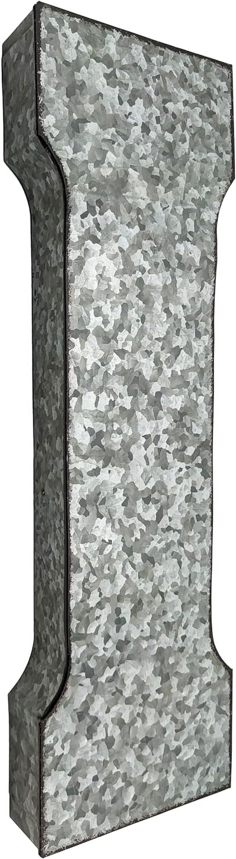 20" Metal Letter "J" Wall Decor, Silver with Rusted Edges, Galvanized ...