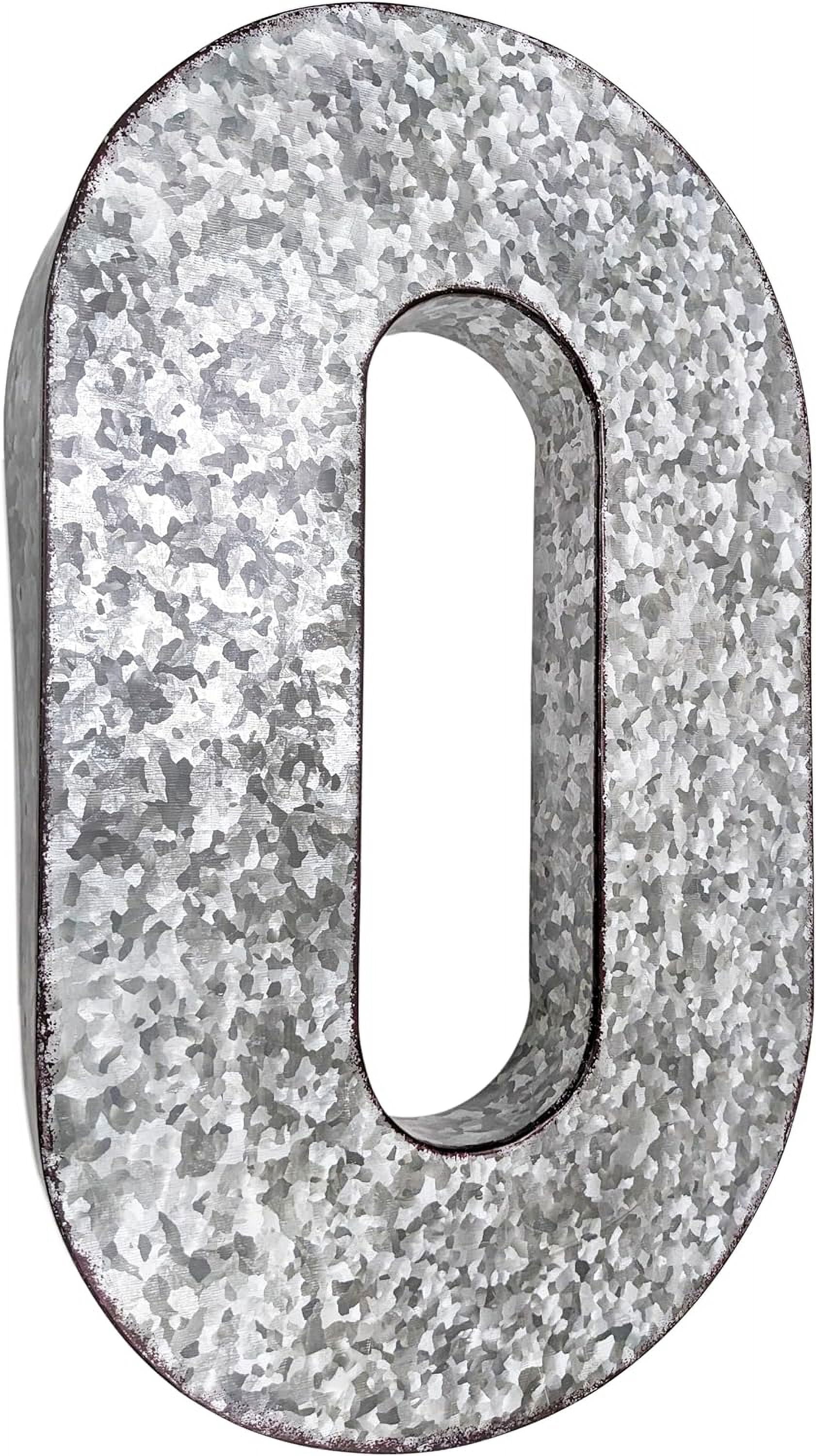 Huge 20" Metal Letter "O" Wall Decor, Silver with Rusted Edges ...