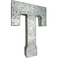20" Metal Letter "T" Wall Decor, Silver with Rusted Edges, Galvanized ...