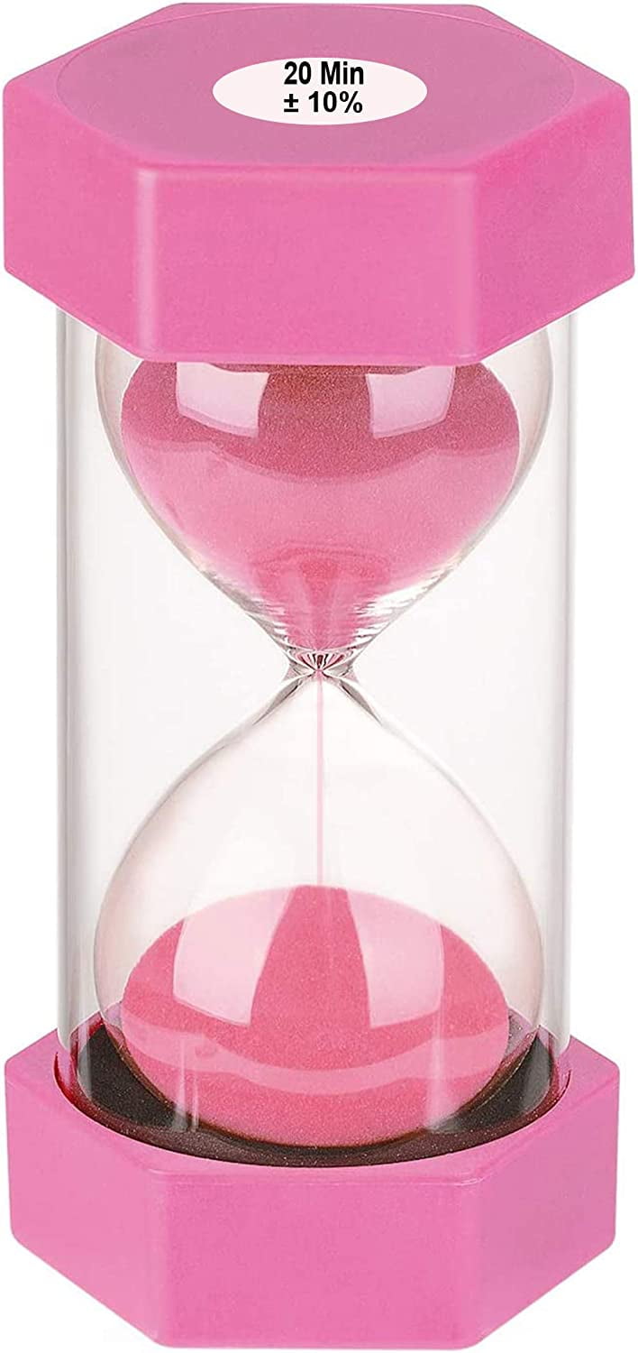 20 Minute Sand Timer Hourglass, Unbreakable Pink Sand Watch 2 Minuto ...