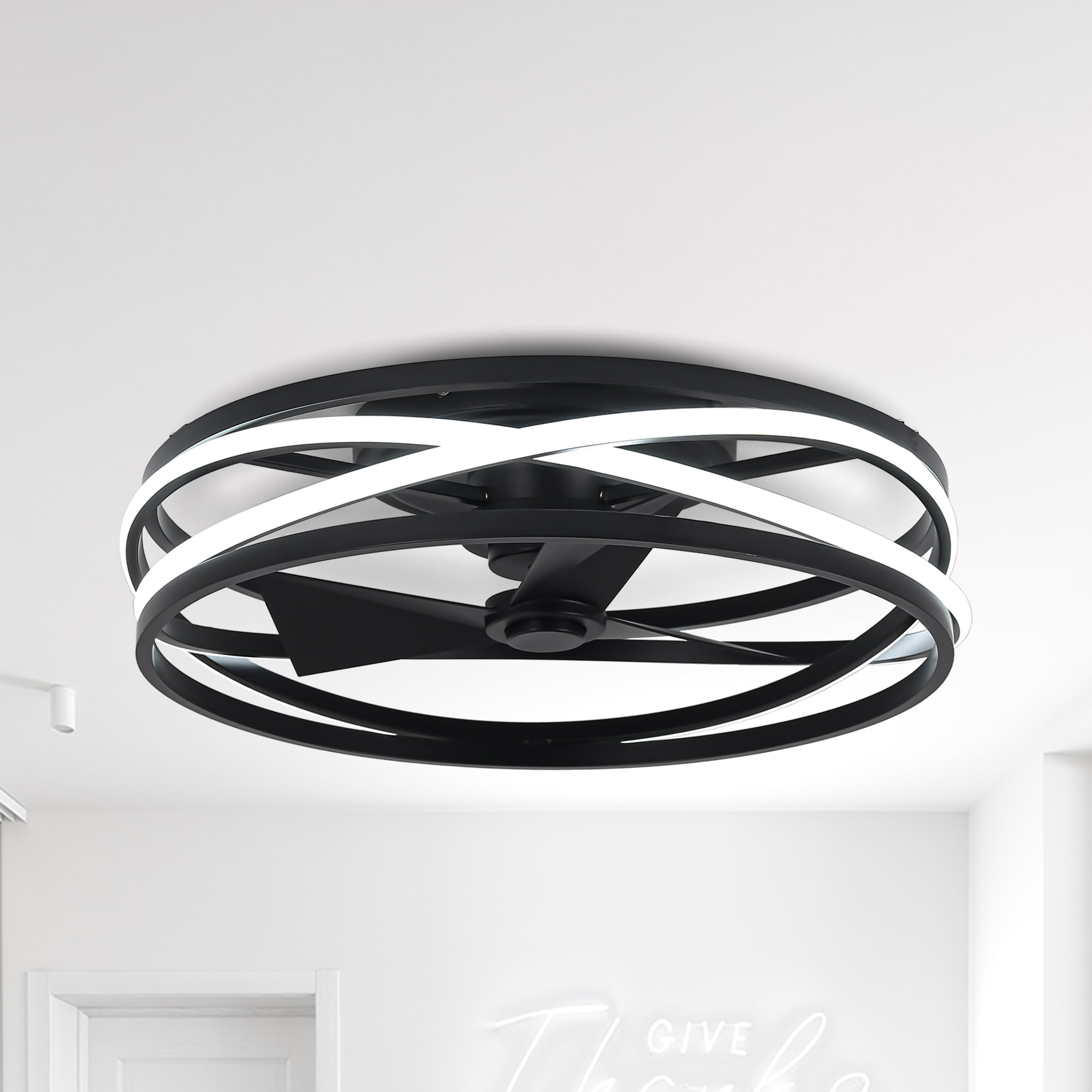 20" Modern 3-Blade Ceiling Fan with Remote and LED Lights, Bedroom ...
