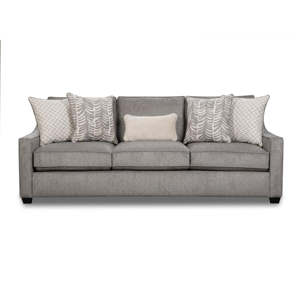 20" Modern Bagley Slim Track Arm Sofa in Gray Velvet Fabric/Wood ...