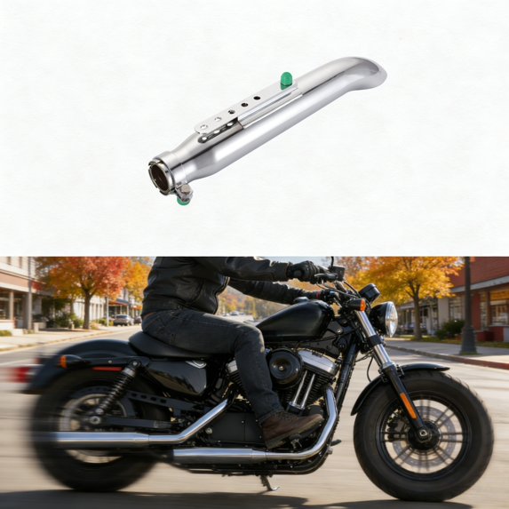 20" Motorcycle Steel Vintage Slip On Exhaust Pipe Muffler Silvery Fits ...