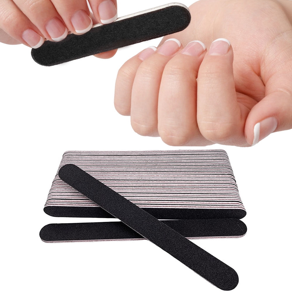 20 Nail Files Compact 4.5" Emery Boards Dual Sided Salon Manicure Tools ...