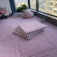 20 Non-Slip Plush Interlocking Square Rugs with Borders, Soft Fluffy ...