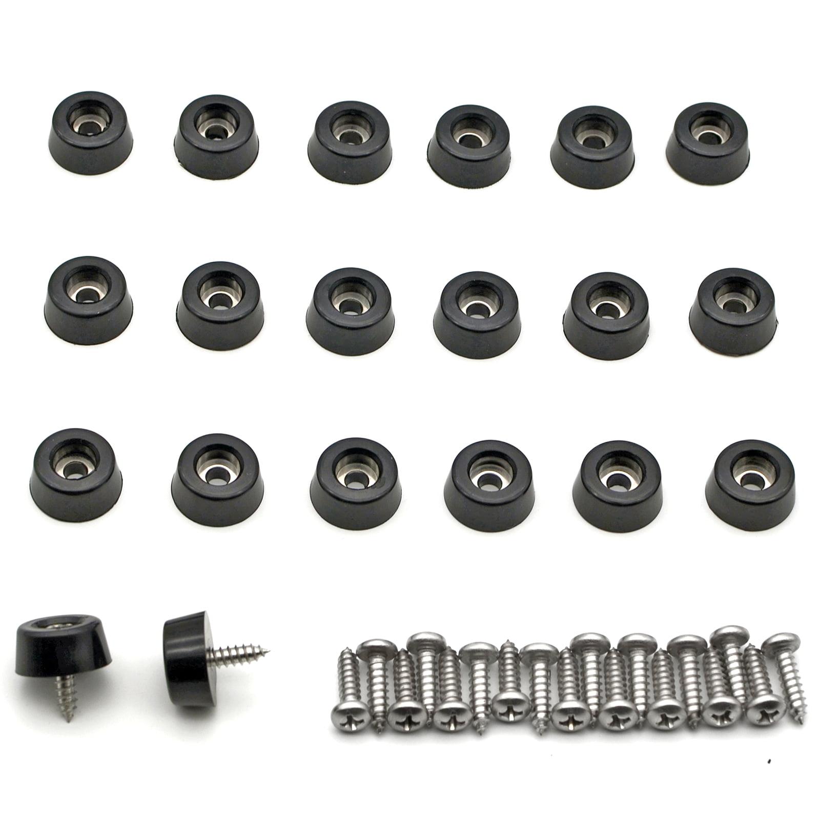 20 Non Slip Rubber Cutting Board Feet 11/16" W x 5/16" H, Small Round ...