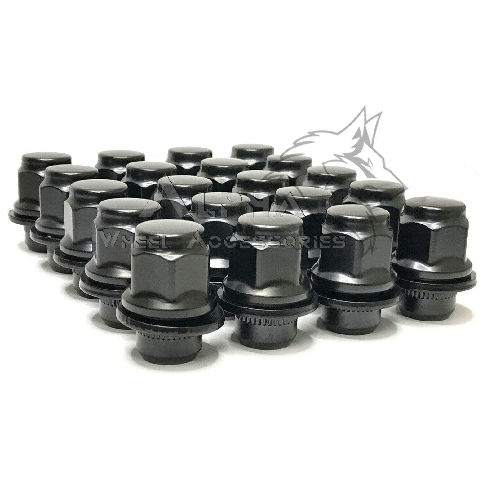 20 OEM Black Factory Mag Lug Nuts 12x1.5 For Toyota Lexus With Washer ...