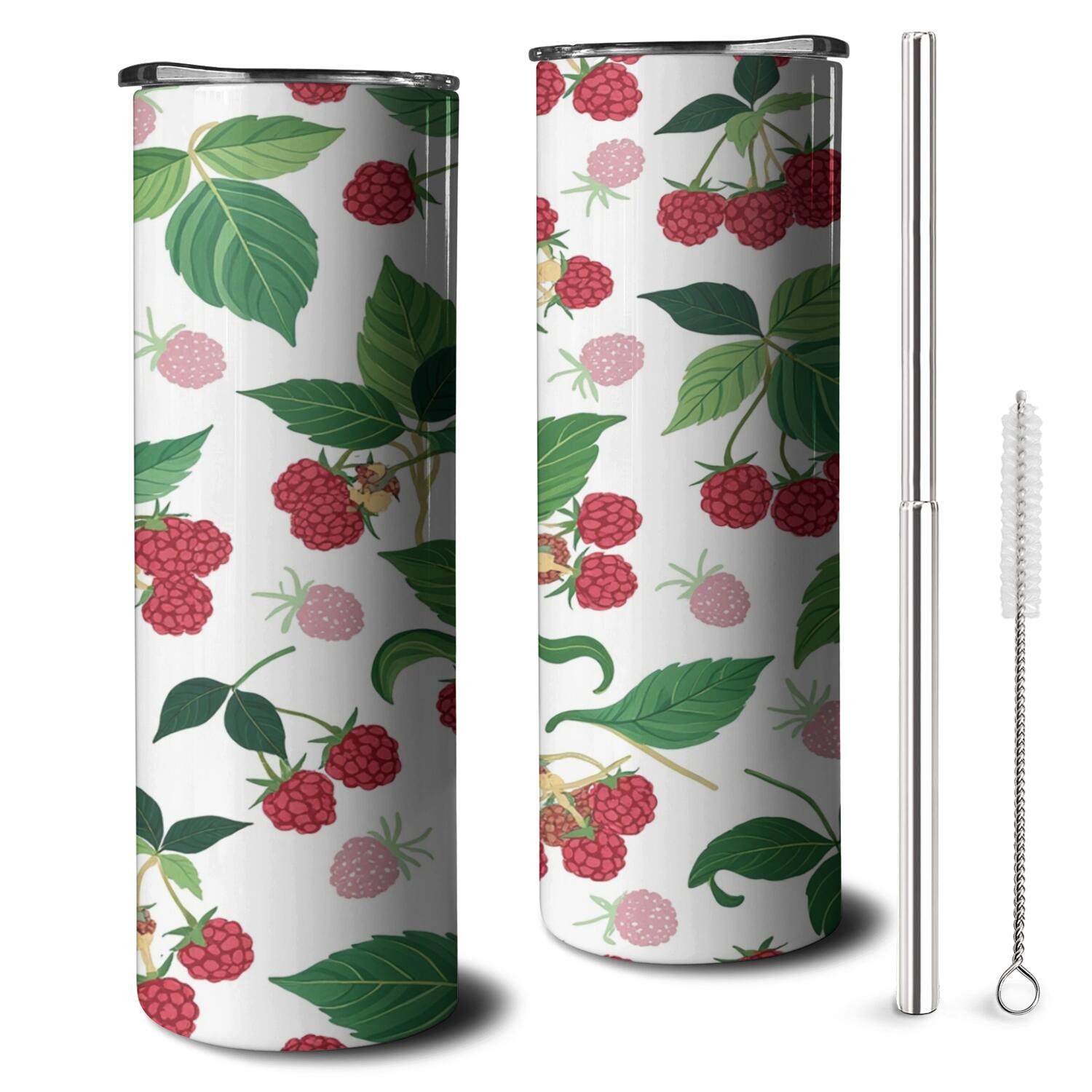 20 OZ Slim Tumblers Strawberry Fruit Coffee Travel Mug with Lid and ...