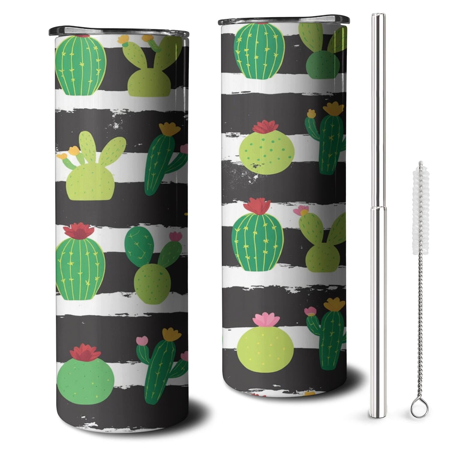 20 OZ Tumbler Cactus Coffee Tumblers with Lid and Straw,Stainless Steel ...