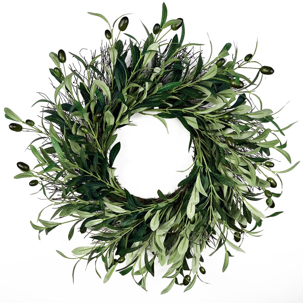 20" Olive Wreath for Front Door,Greenery All Season Wreath with Olive ...