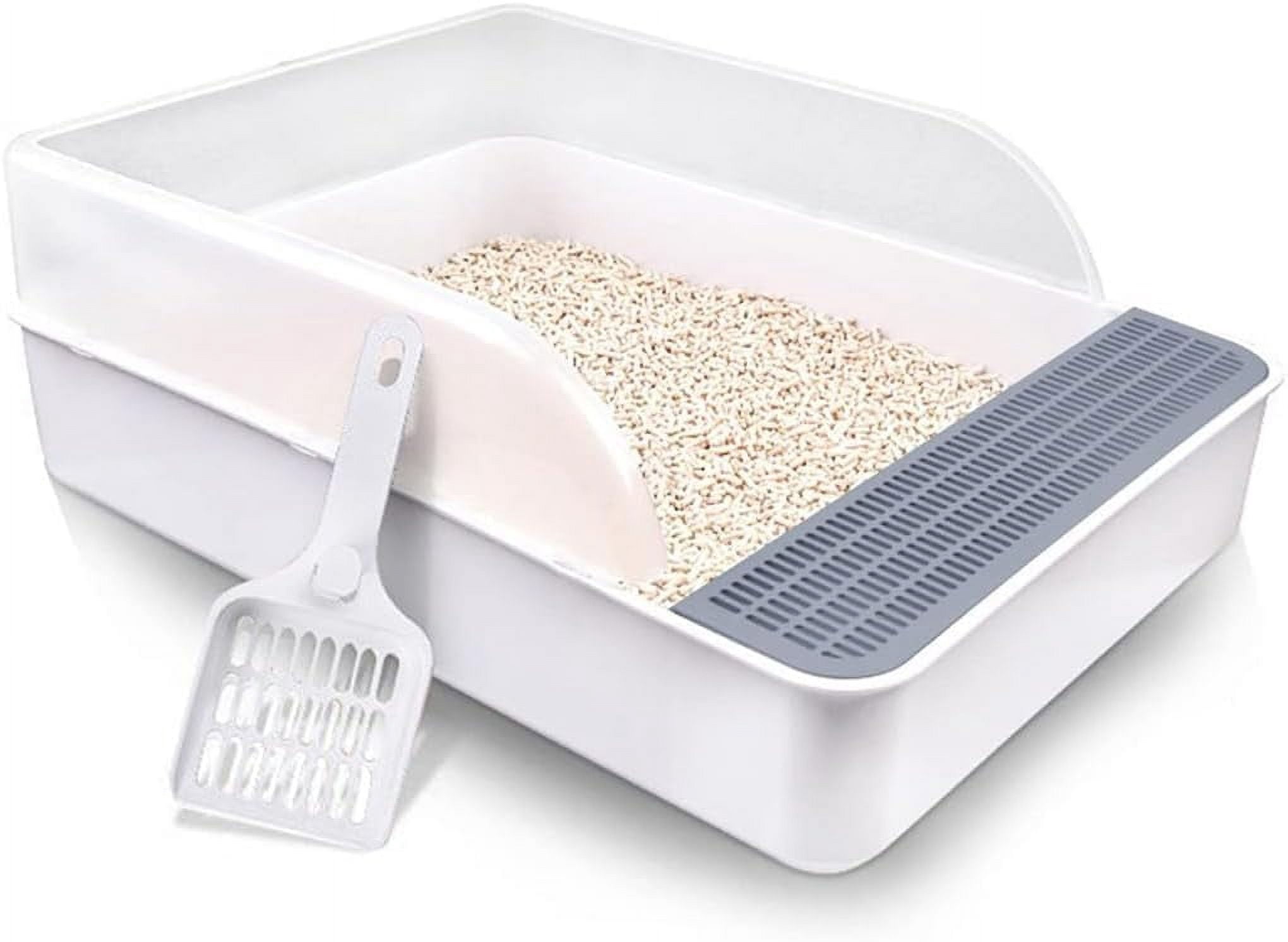 20" Open Litter Box with Snap-On Fence - Easy to Clean, Extra Large for ...