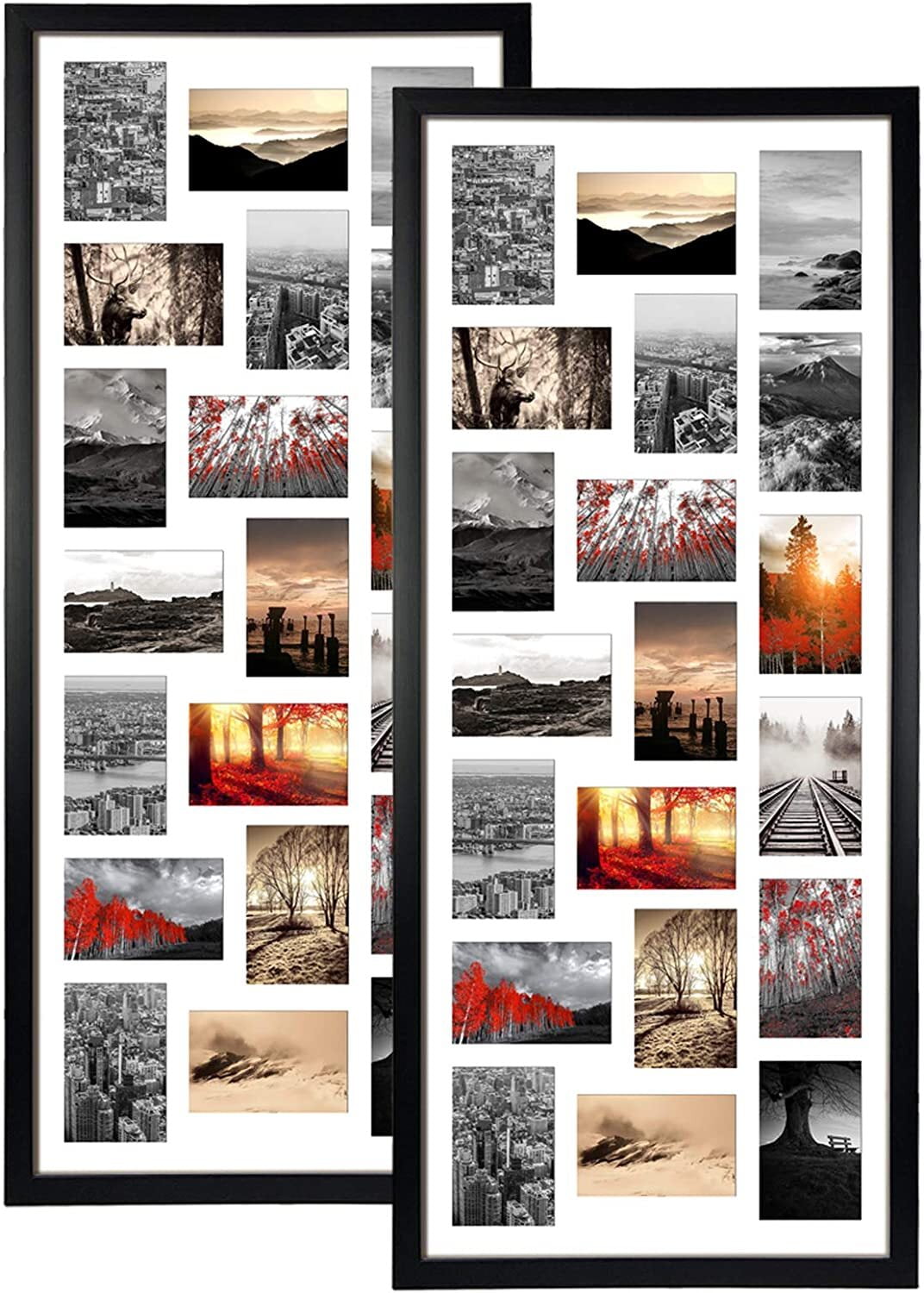Gallery Set of 2, 20-Opening Collage Frames 4x6, Black Multi Photo ...