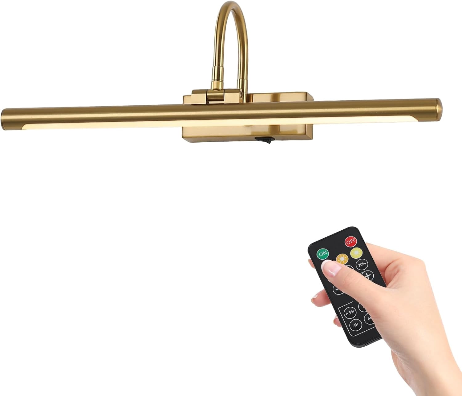 20" Operated Picture Light for Wall Brass Wall Light with Remote and ...