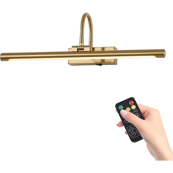 20" Operated Picture Light for Wall Brass Wall Light with Remote and ...