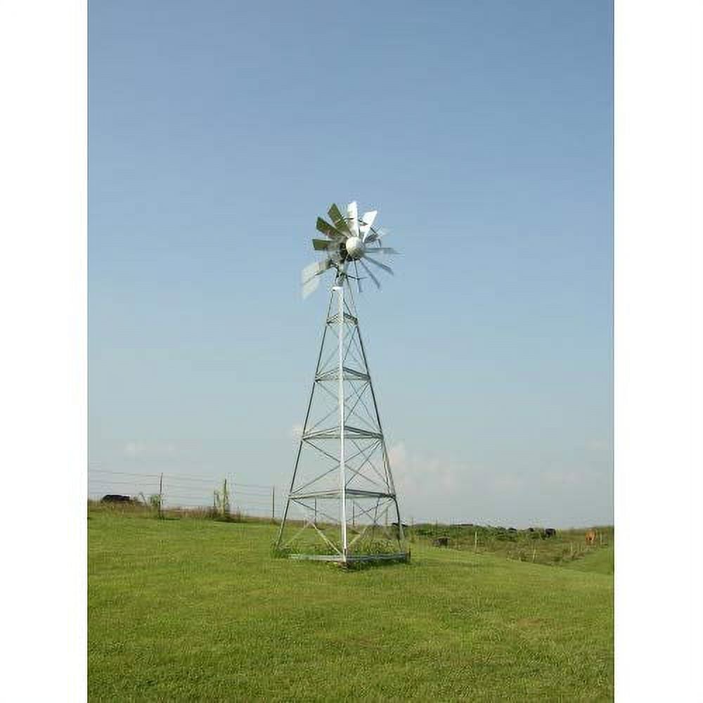 Outdoor Water Solutions 20' Galvanized Metal Ornamental Windmill, 3 ...