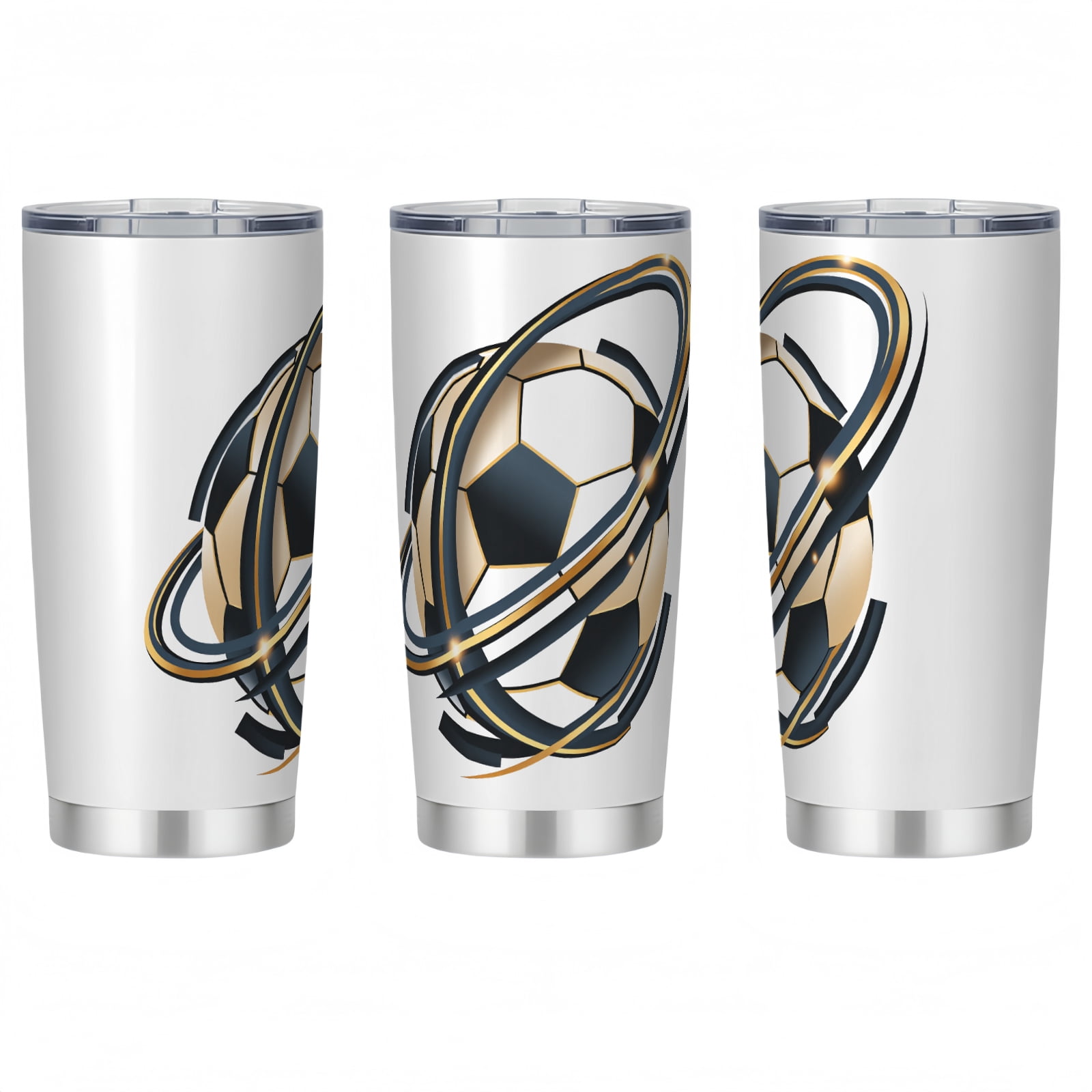 20 Ounce Stainless Steel Car Cup - Soccer Graphic Design (Inner 304 ...