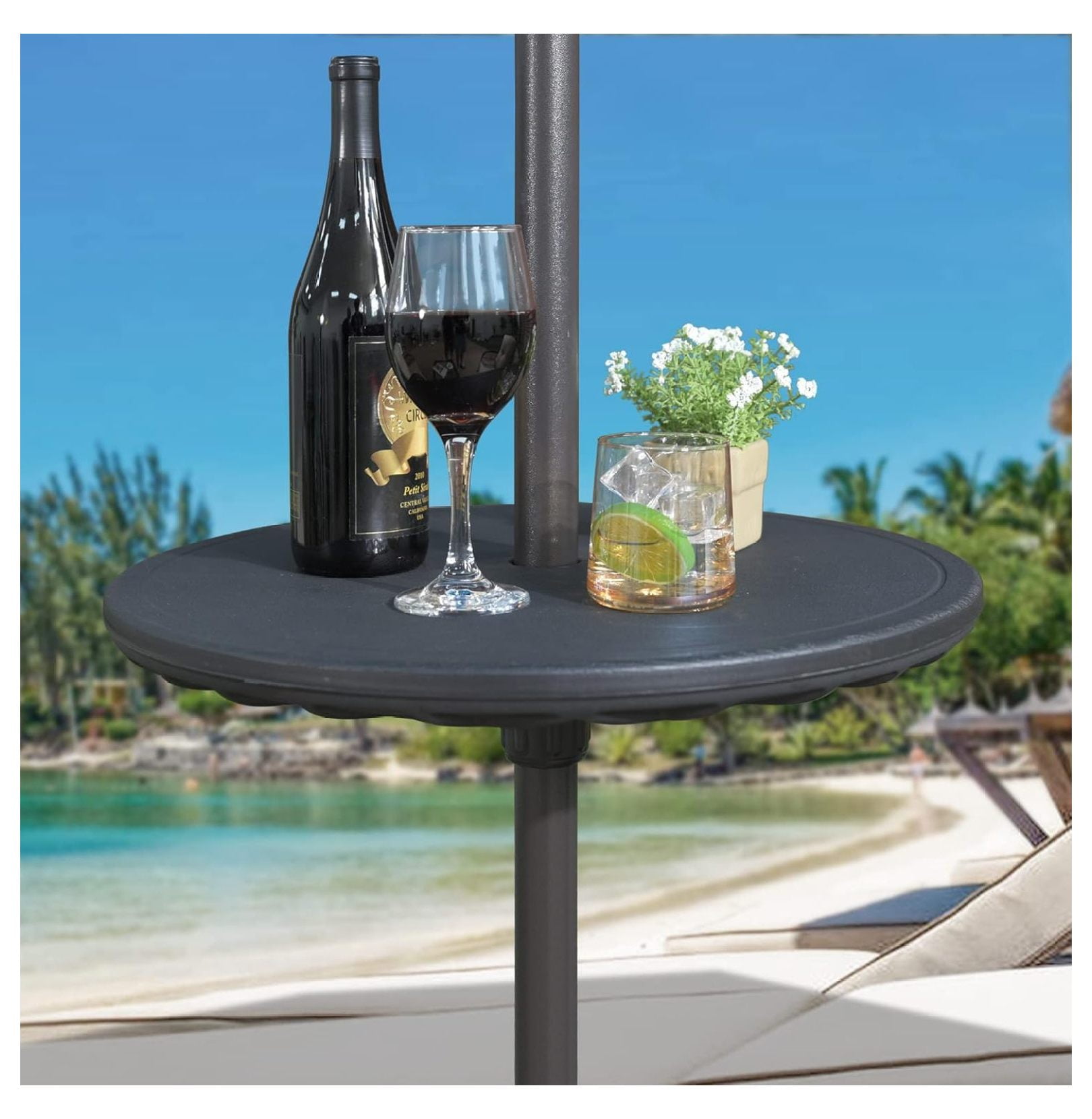 20'' Outdoor Adjustable All Weather Umbrella Table for Beach Patio ...