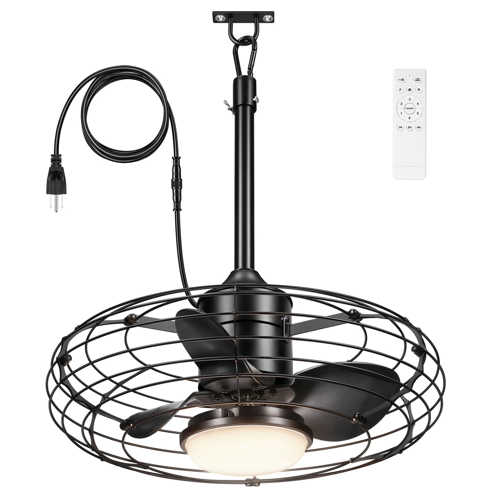 20" Outdoor Ceiling Fan with Light and Remote Control, IP65 Waterproof ...