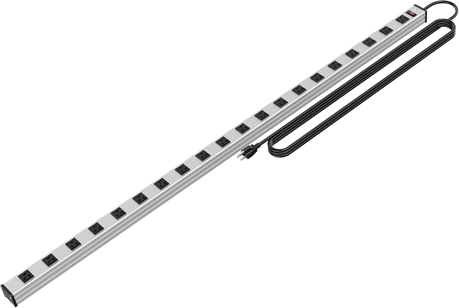 20 Outlet Socket Power Strip,15-Foot Long Extension Cord with Circuit ...