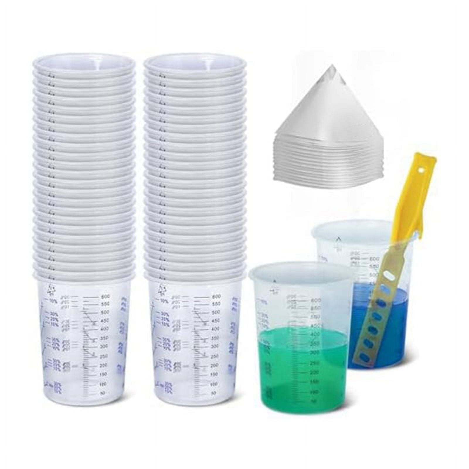 20 Oz (600 Ml) Plastic Measuring Cup, 48 Cups and 50 Sheets of Filter ...